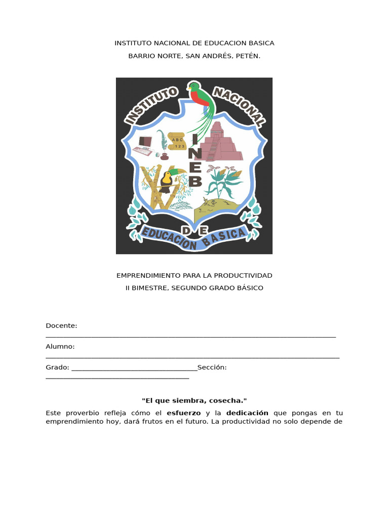 Folleto de Emprendimiento 2do Básico | PDF | Socialización | Comunidad