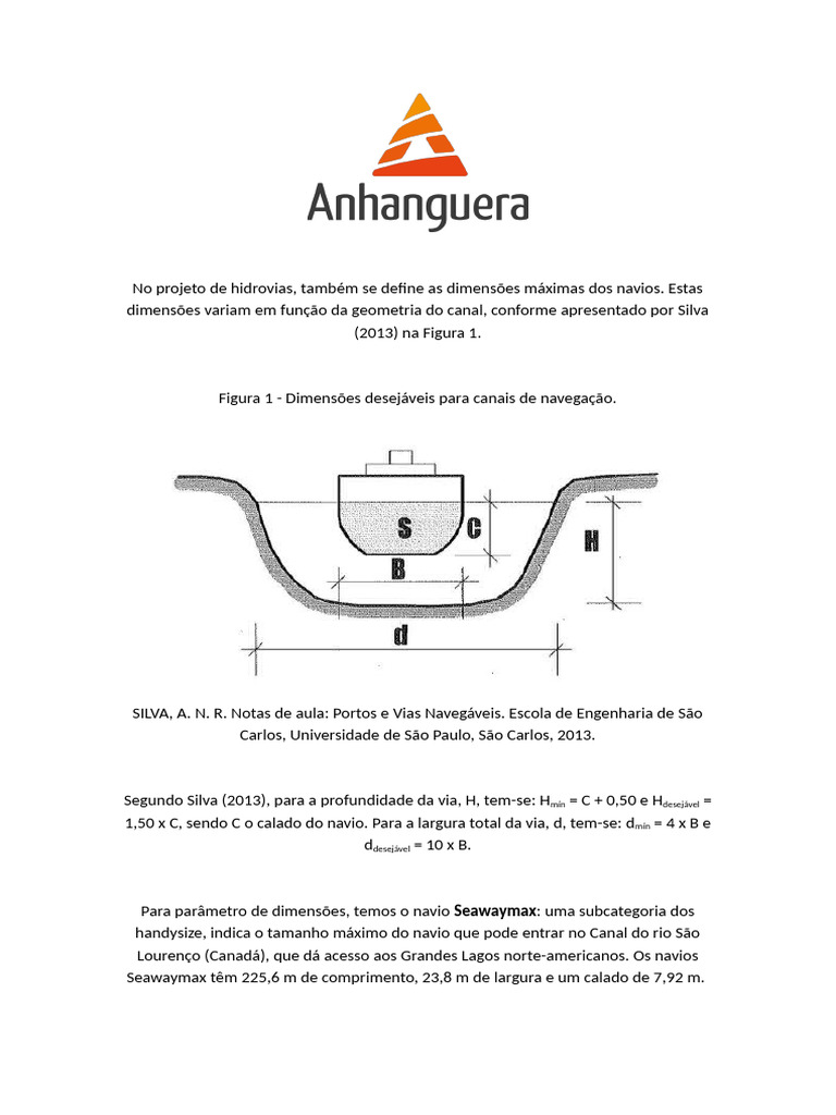 Dimensões de Canais para Navios Seawaymax | PDF