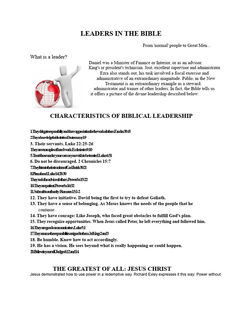 Biblical Leadership Characteristics | PDF | Leadership | Bible