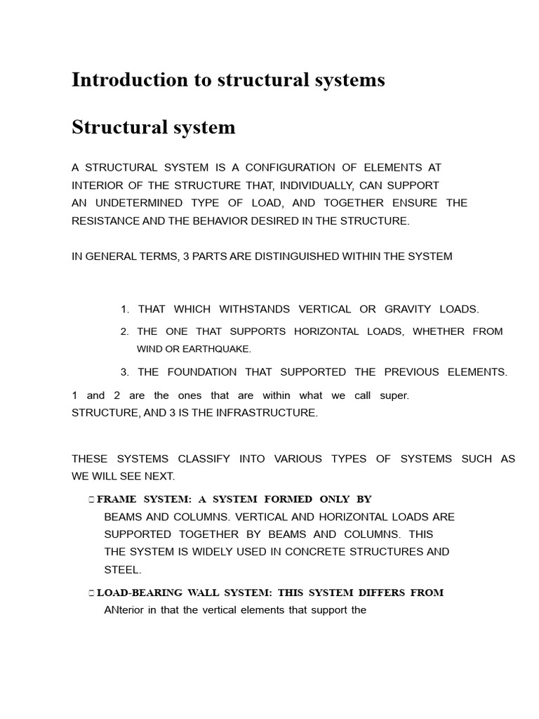 Overview of Structural Systems and Loads | PDF | Structural Load | Beam ...
