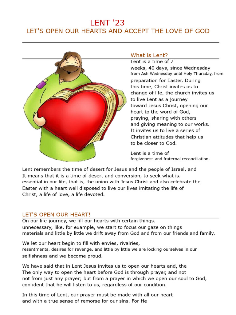 Opening Our Hearts This Lent | PDF | Lent | Forgiveness