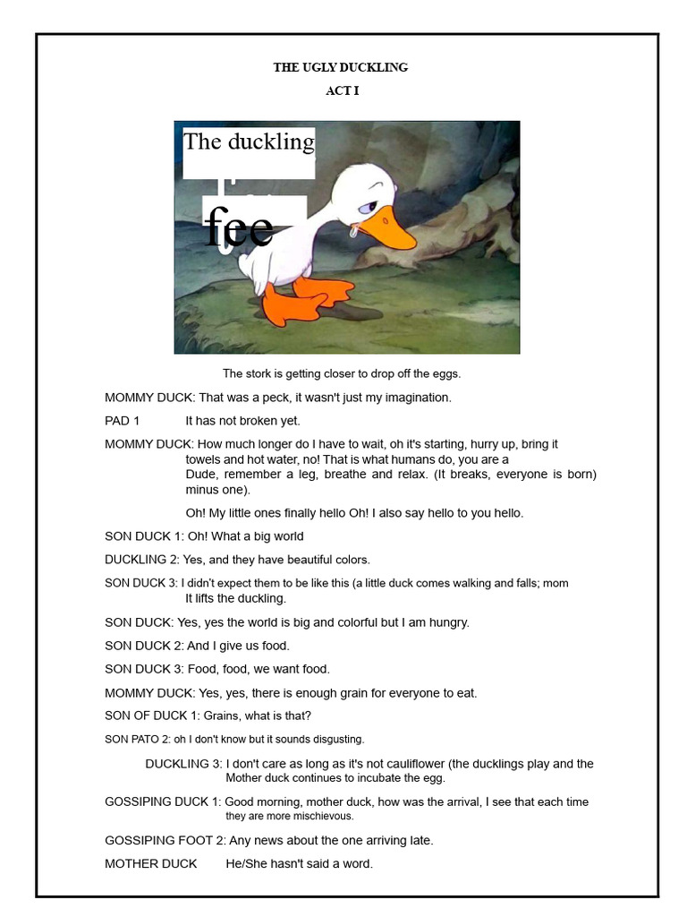The Ugly Duckling: A Play Script | PDF | Duck