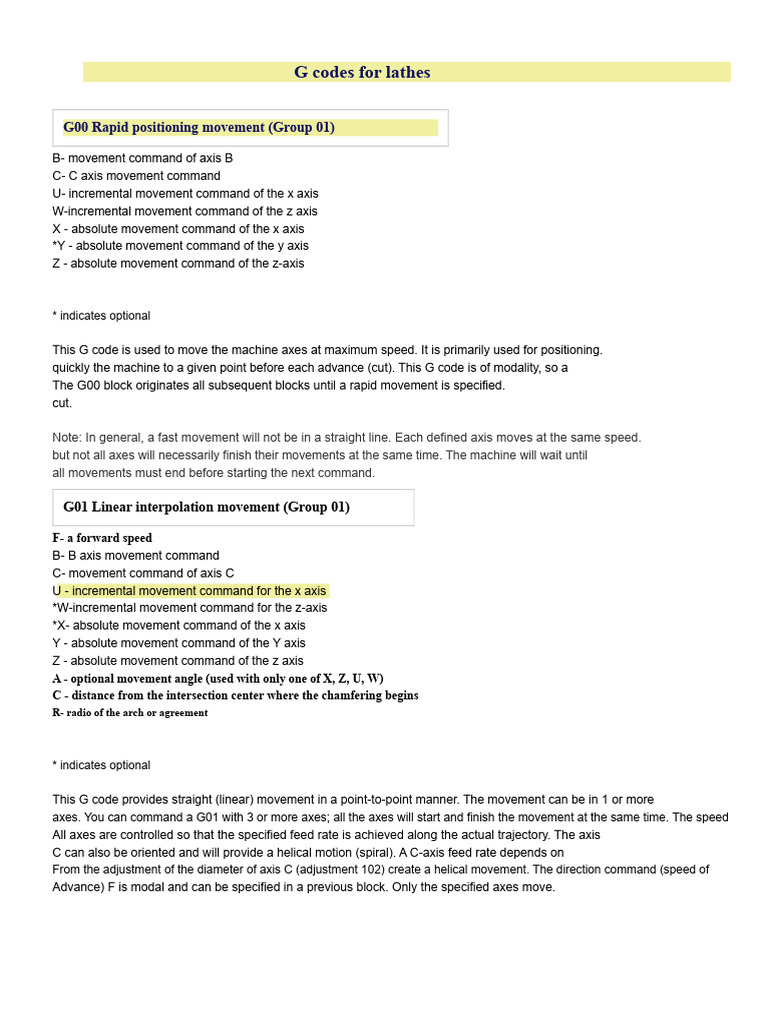 Haas Lathe G-Code Overview | PDF | Cartesian Coordinate System | Machining