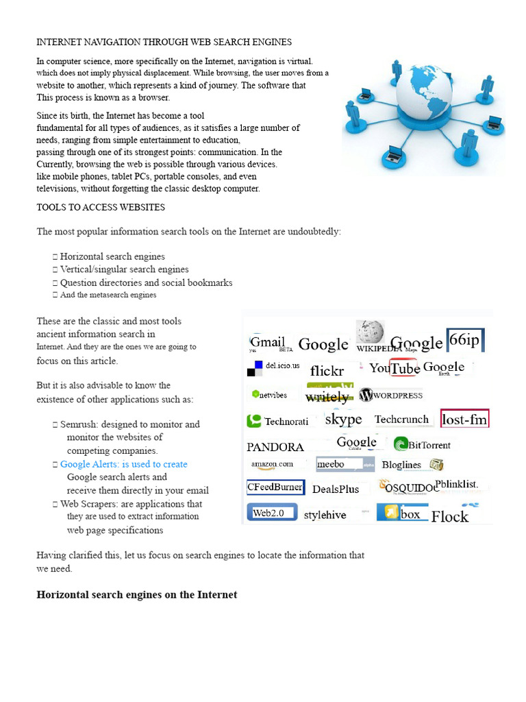 Internet Navigation Through Web Search Engines | PDF | World Wide Web | Internet & Web