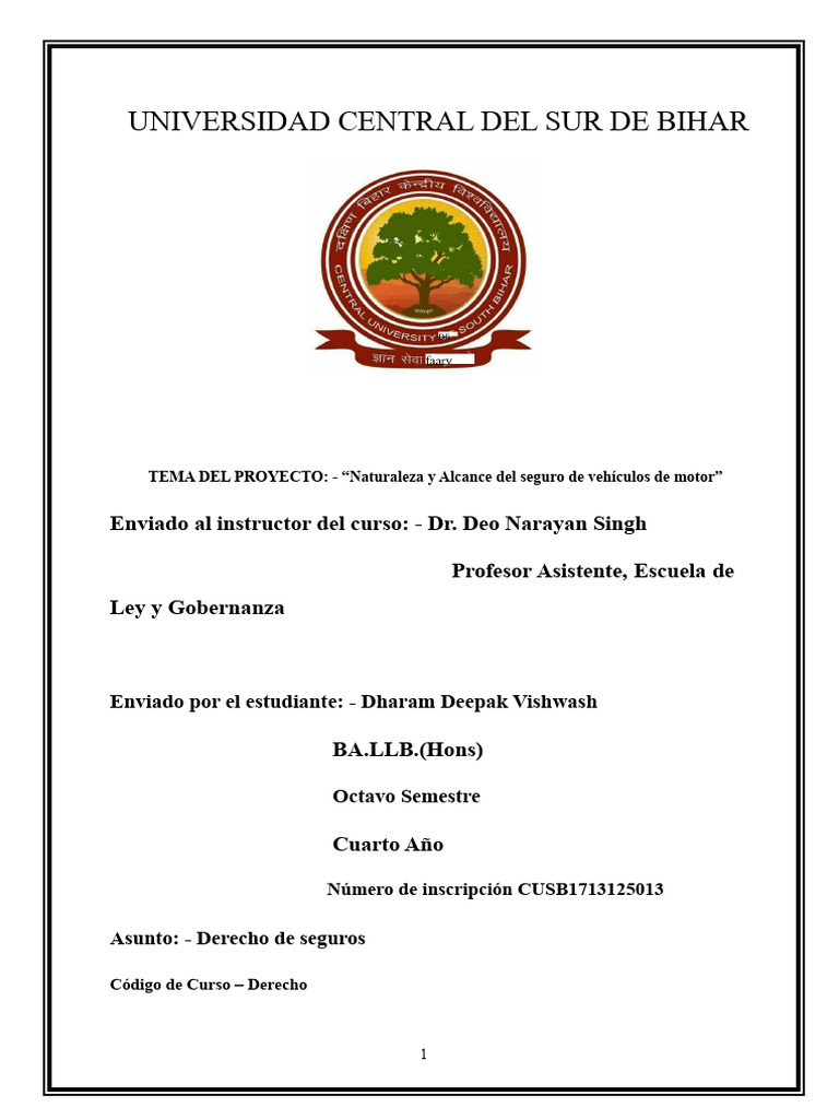 Alcance del Seguro de Vehículos de Motor | PDF | Seguro | Póliza de seguros