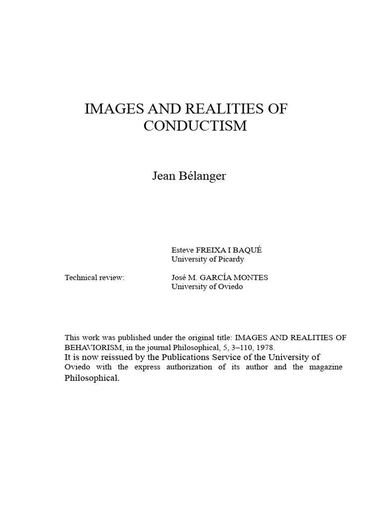 Images and Realities of Behaviorism | PDF | Behaviorism | Psychology