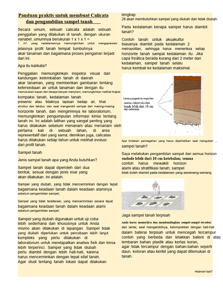Panduan Praktis Untuk Melakukan Calicata Dan Pengambilan Sampel Tanah | PDF