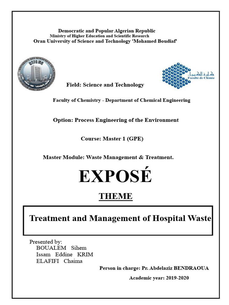 Hospital Waste Management and Treatment | PDF | Waste | Incineration