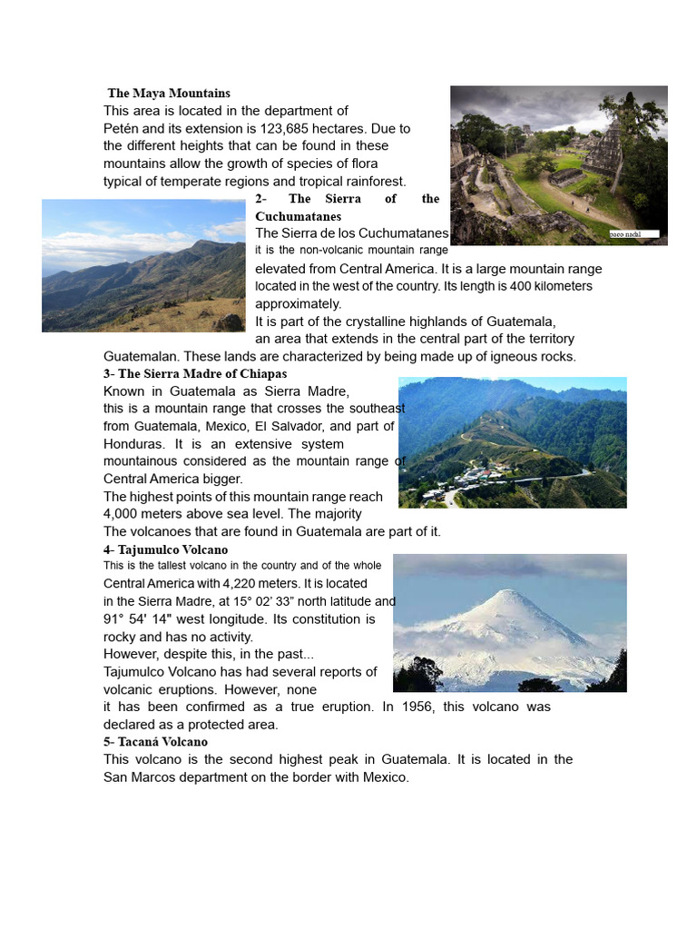 Geographical Facts of Guatemala | PDF | Volcano | Central America
