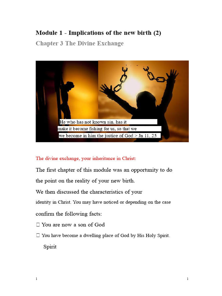 Training Course 3 The Divine Exchange | PDF | Jesus | Resurrection Of Jesus