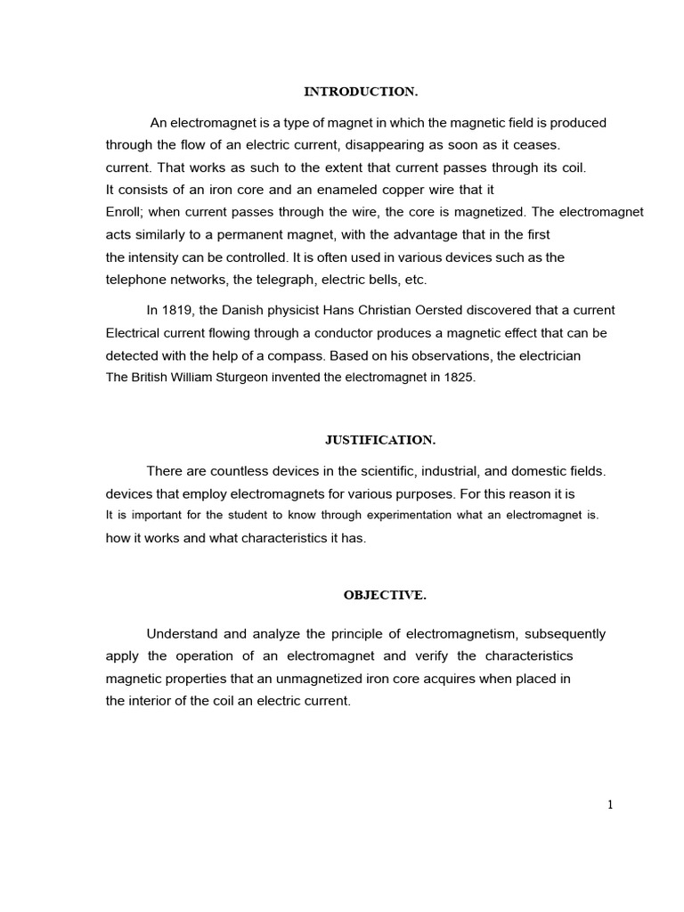 Methodology of An Electromagnet. | PDF | Magnetic Field | Field (Physics)