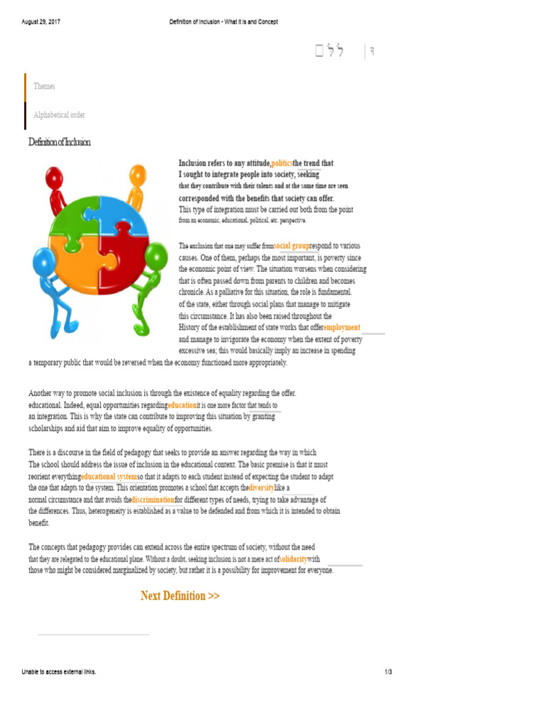 Understanding Inclusion: Definition & Concept | PDF | Social Exclusion ...