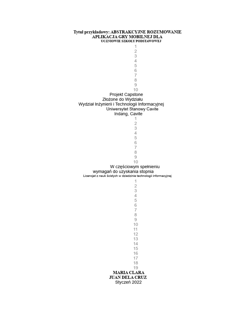 Przykładowy Format Projektu Capstone v2 | PDF