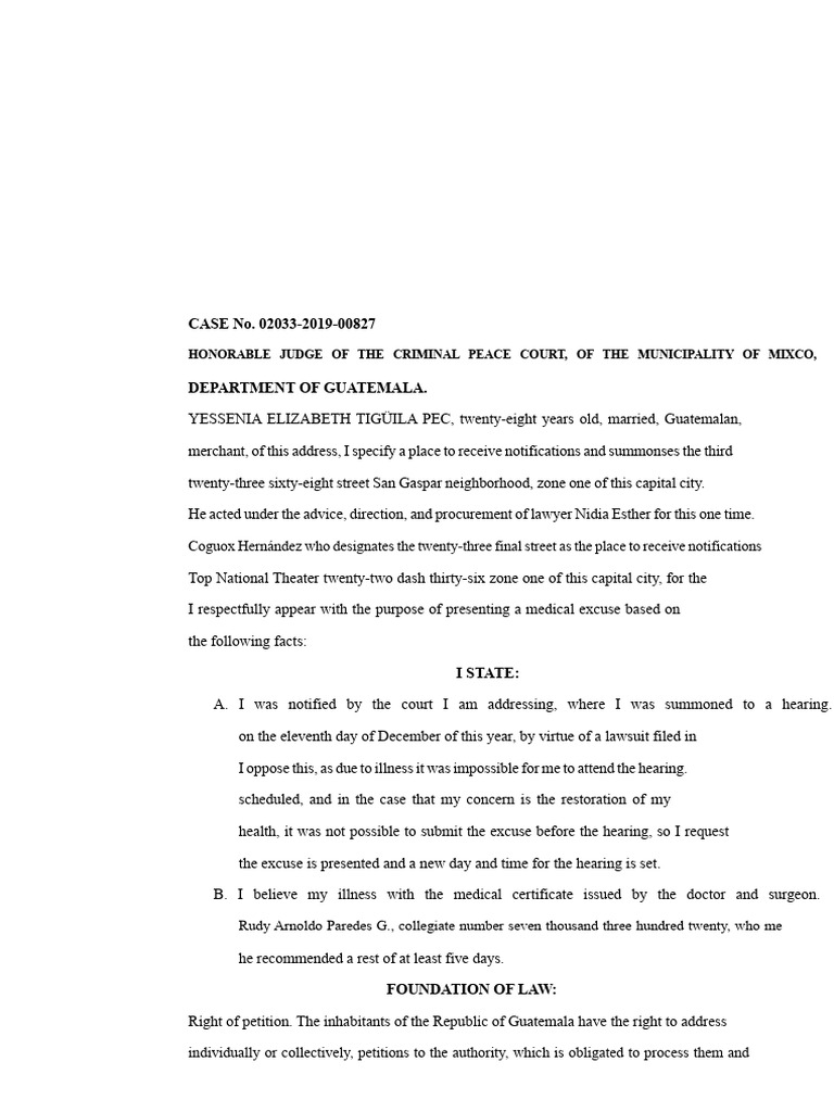 Medical Excuse Memo | PDF | Common Law | Government