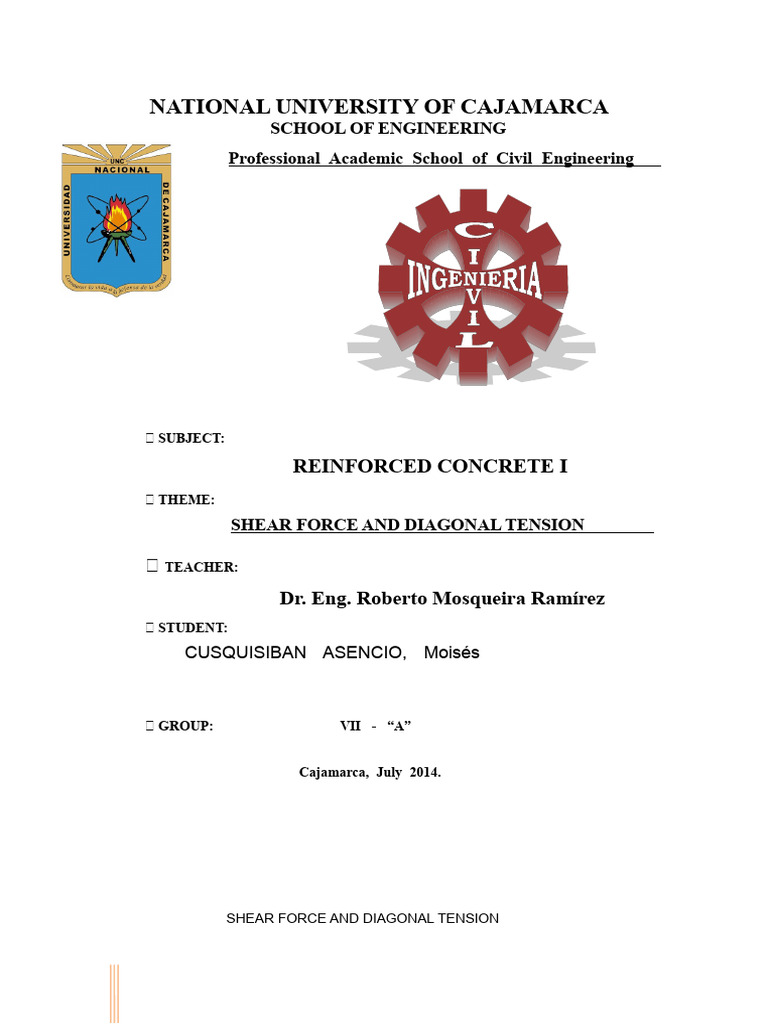 Shear Stress and Diagonal Tension | PDF | Stress (Mechanics) | Bending