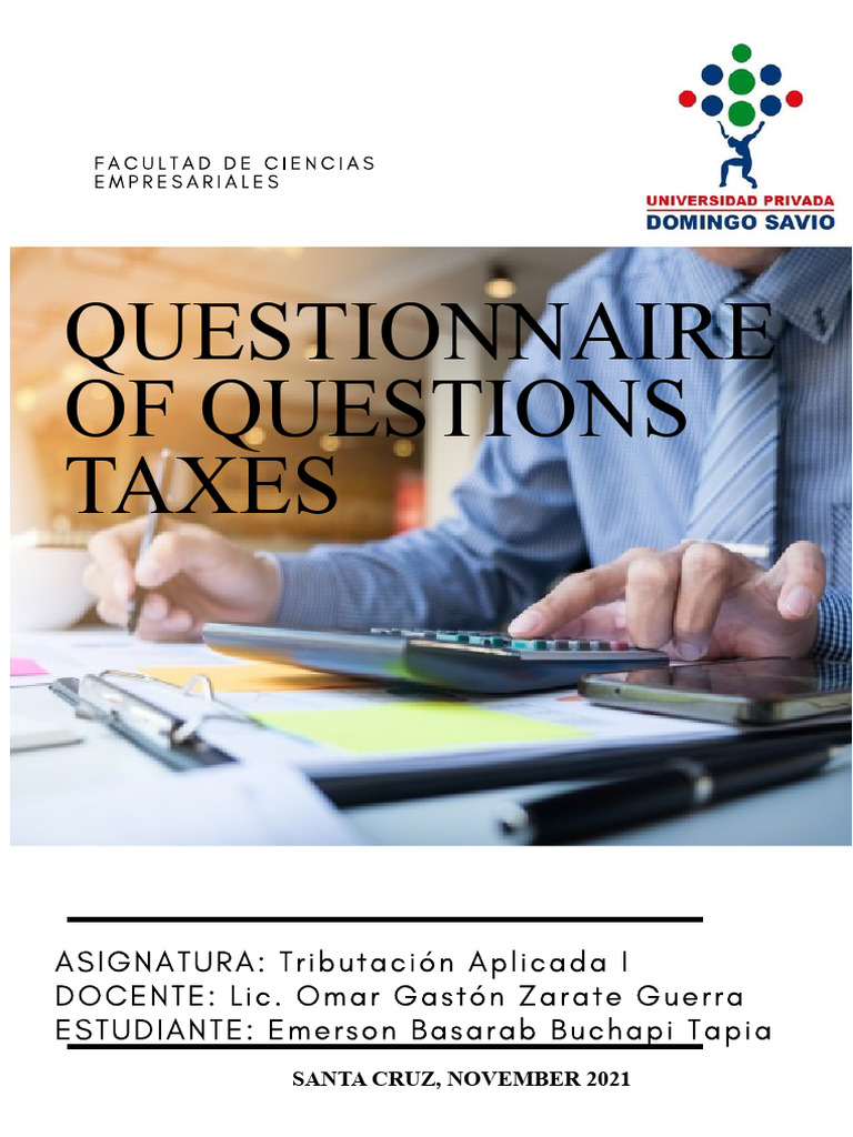 VAT Tax Questionnaire for Santa Cruz | PDF | Taxes | Invoice