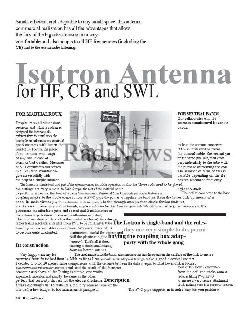 Isotron Antenna | PDF | Antenna (Radio) | Coaxial Cable