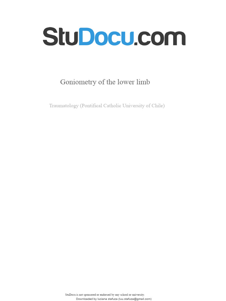 Goniometry of The Lower Limb | PDF | Human Leg | Anatomical Terms Of Motion