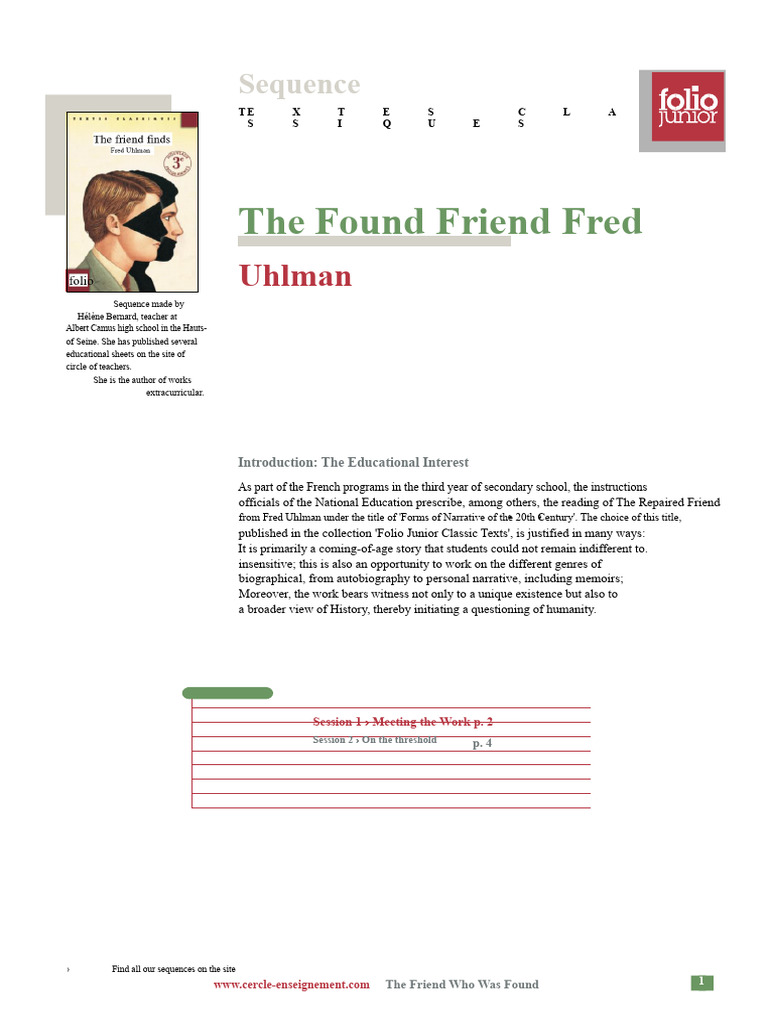 Teaching Fred Uhlman's "The Friend" | PDF | Narrative
