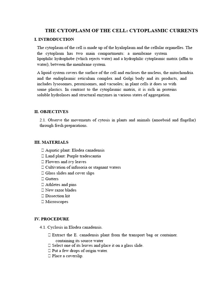 Practice 4 - CELLULAR CYTOPLASM | PDF | Cytoplasm | Cell (Biology)