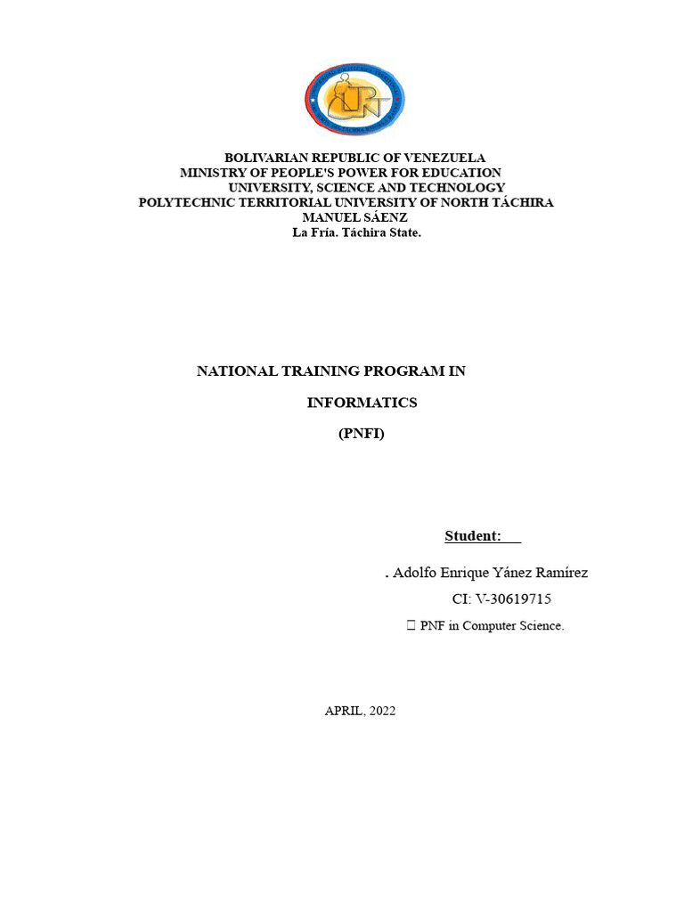 National Training Program in Computer Science | PDF | Knowledge | Science