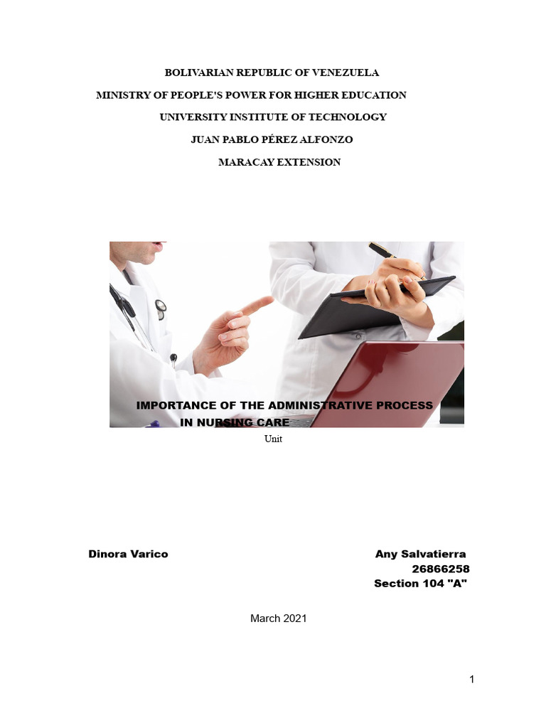 Importance of The Administrative Process in Nursing Care | PDF ...