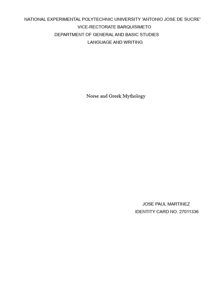 Norse and Greek Mythology Overview | PDF | Norse Mythology | Hades