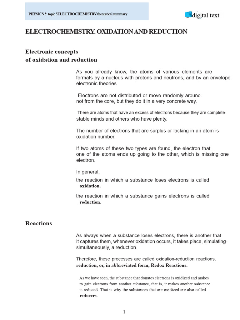 Electrochemistry | PDF | Redox | Electrochemistry