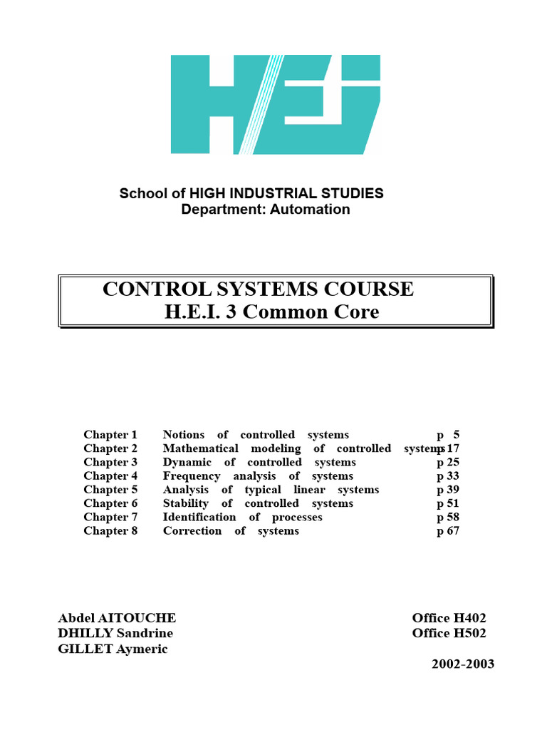 Control Systems Course | PDF | Linearity | Control Theory