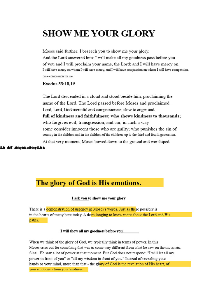 Show Me Your Glory | PDF | Glory (Religion) | Mercy