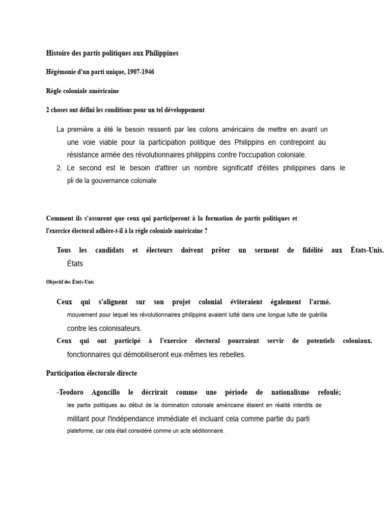 Histoire Des Partis Politiques Aux Philippines | PDF | Philippines ...