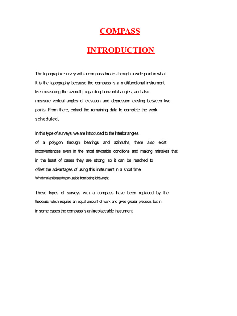 Compass Surveying Techniques Explained | PDF | Compass | Surveying