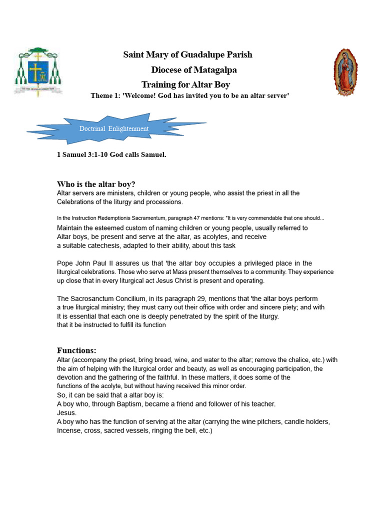 Theme 1 Altar Boy | PDF | Altar | Mass (Liturgy)