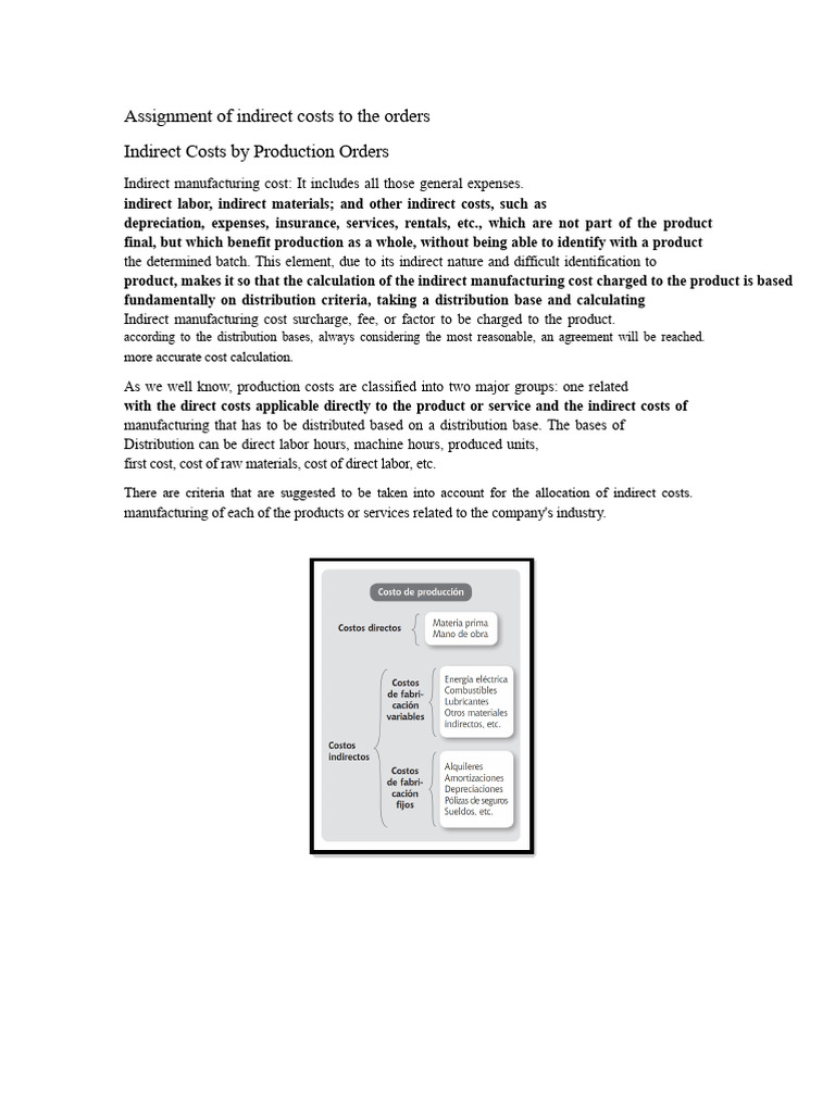 Assignment of Indirect Costs To Orders | PDF | Cost Of Goods Sold | Economies