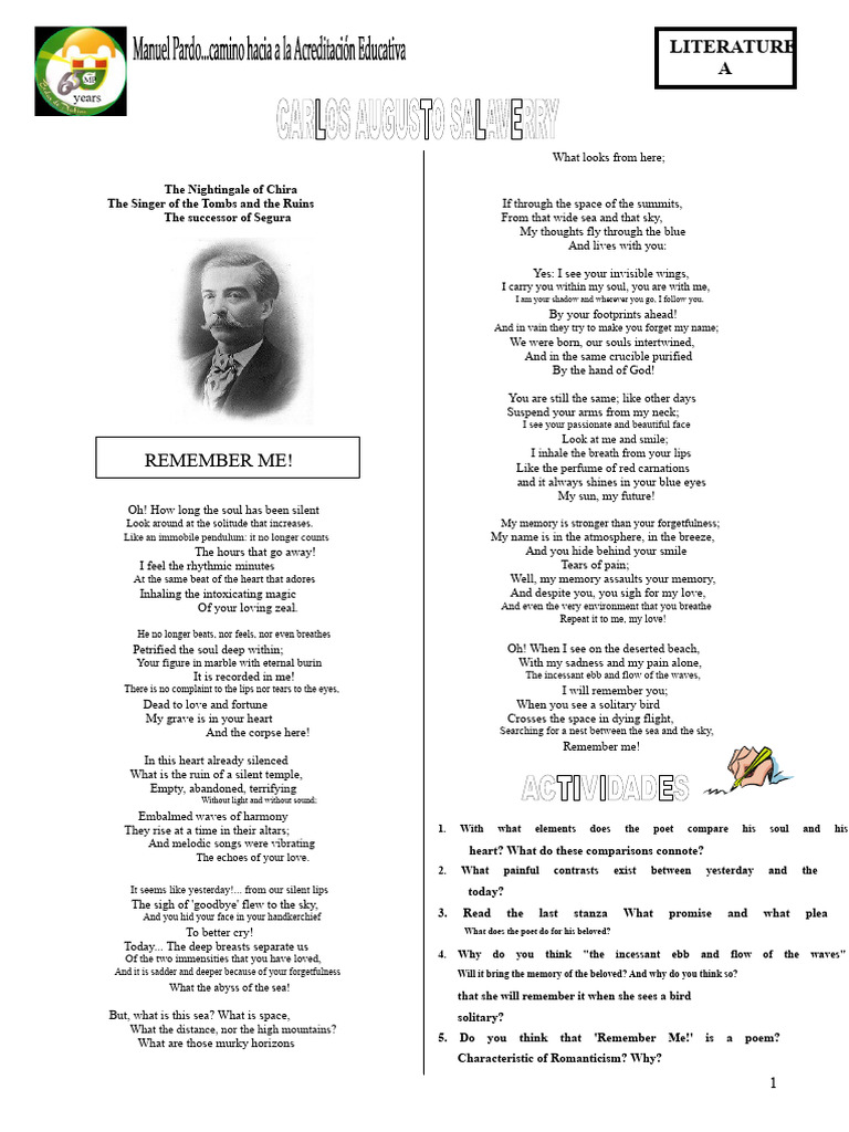 Romantic Poem: "Remember Me!" Analysis | PDF