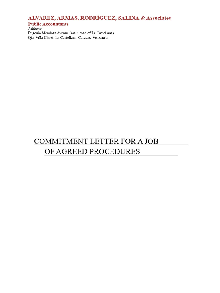 Agreed Procedures Example of Report | PDF | International Financial ...