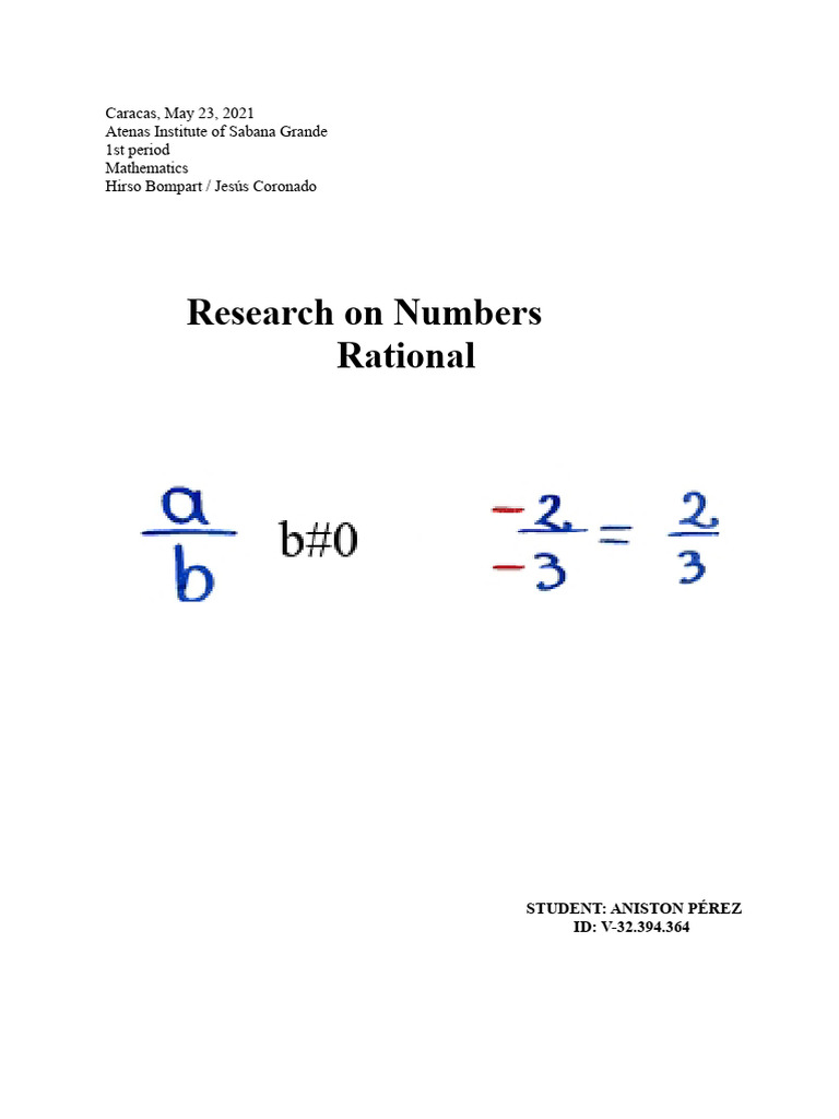 Understanding Rational Numbers in Mathematics | PDF | Rational Number ...