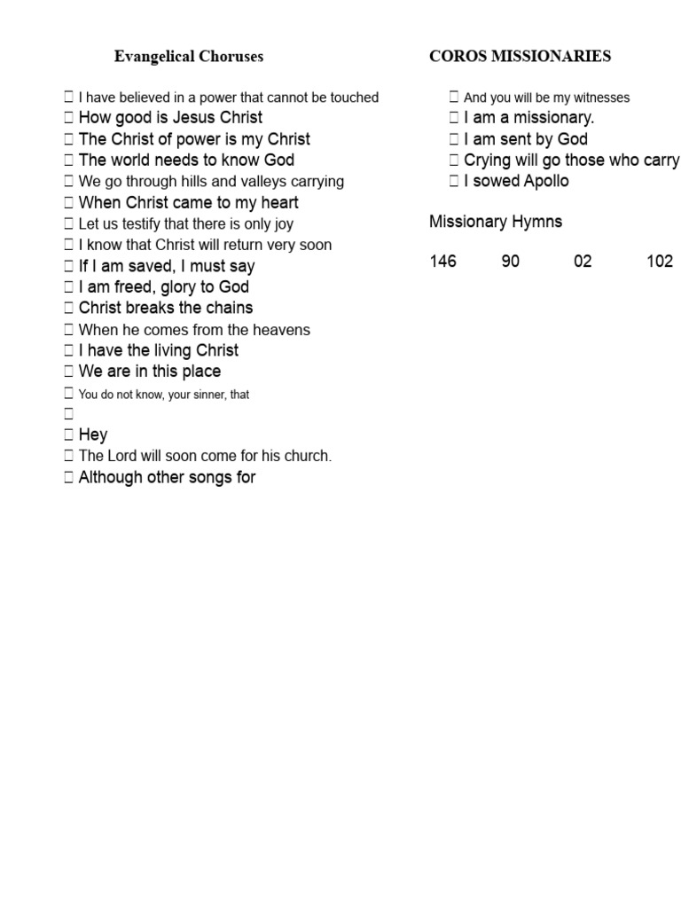 Evangelical Choruses | PDF | Jesus | God In Christianity