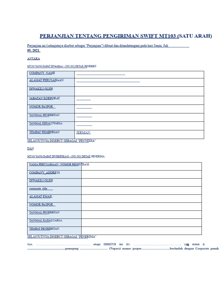 Swift MT103 1 Arah SCCT 8+3-1 | PDF