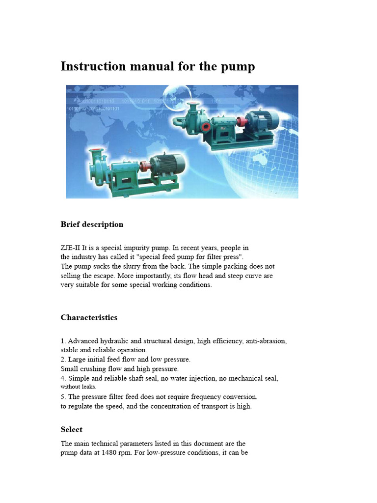 Sludge Pump Instruction Manual | PDF | Pump | Bearing (Mechanical)