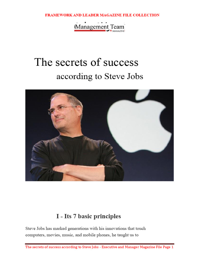Secrets Of Success Steve Jobs Pdf Steve Jobs Apple Inc
