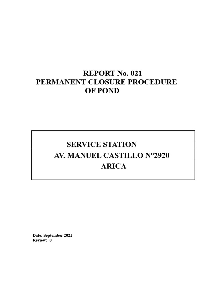 Procedure For Closing Ponds | PDF | Exhaust Gas | Waste