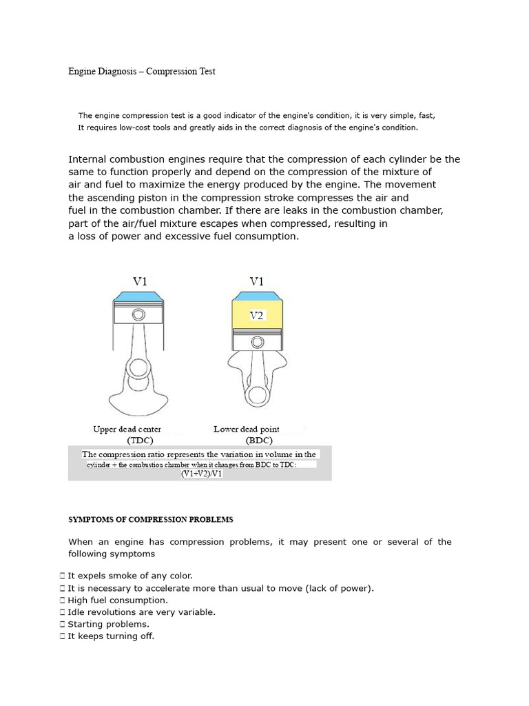 Engine Compression Test Guide | PDF | Engines | Leak