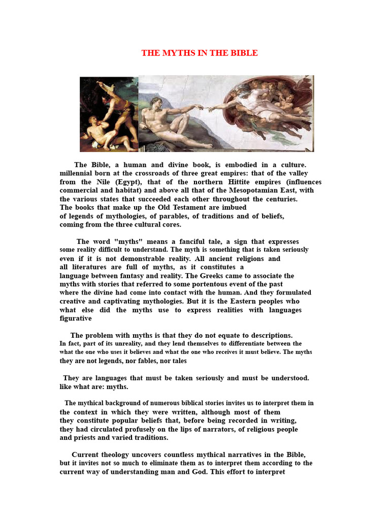 Understanding Biblical Myths and Truths | PDF | Bible | Book Of Genesis