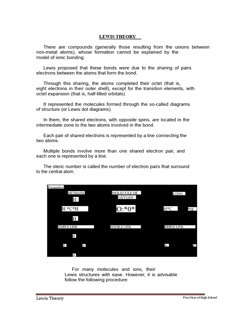 Lewis Theory | PDF | Chemical Bond | Applied And Interdisciplinary Physics