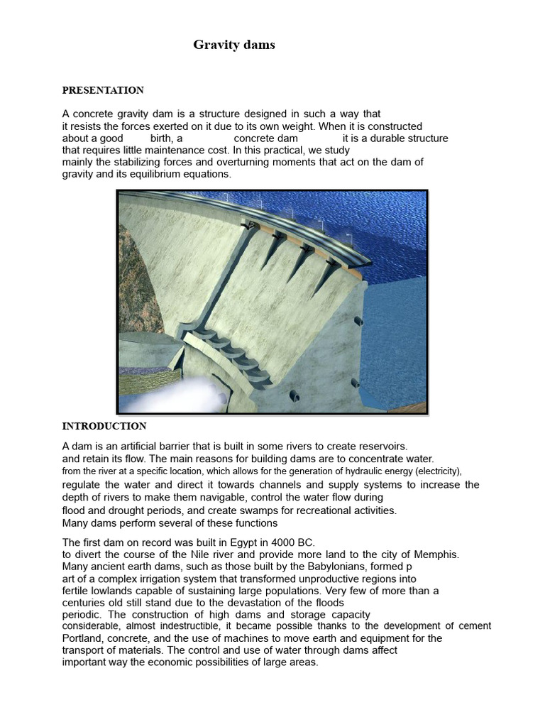Gravity Dam Project Special Works Utb | PDF | Dam | Elasticity (Physics)