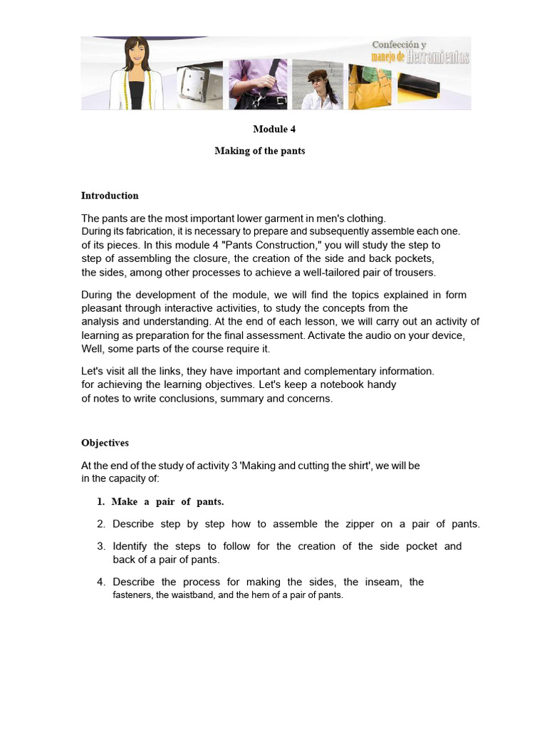 Pants Making | PDF | Seam (Sewing) | Trousers