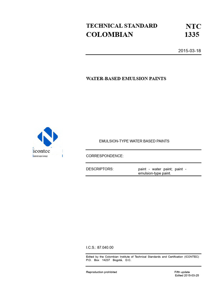 NTC 1335 | PDF | Paint | Materials