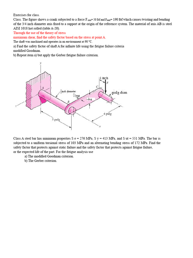 Safety Factor Calculations for Steel Shafts | PDF | Stress (Mechanics ...