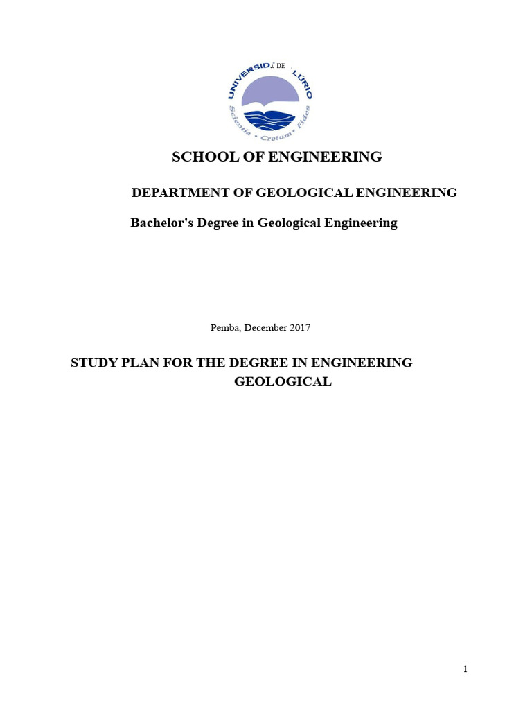 Geological Engineering Bachelor's Study Plan | PDF | Chemical Bond ...